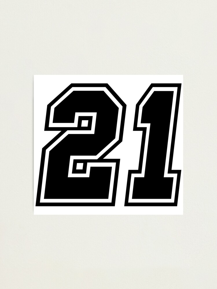 Impression photo « 21 Numéro de maillot de sport de football américain ...
