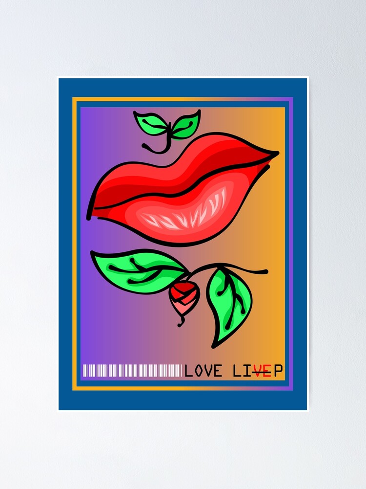 "Colorful Love Lip T Shirt Design 2022" Poster for Sale by kookod ...