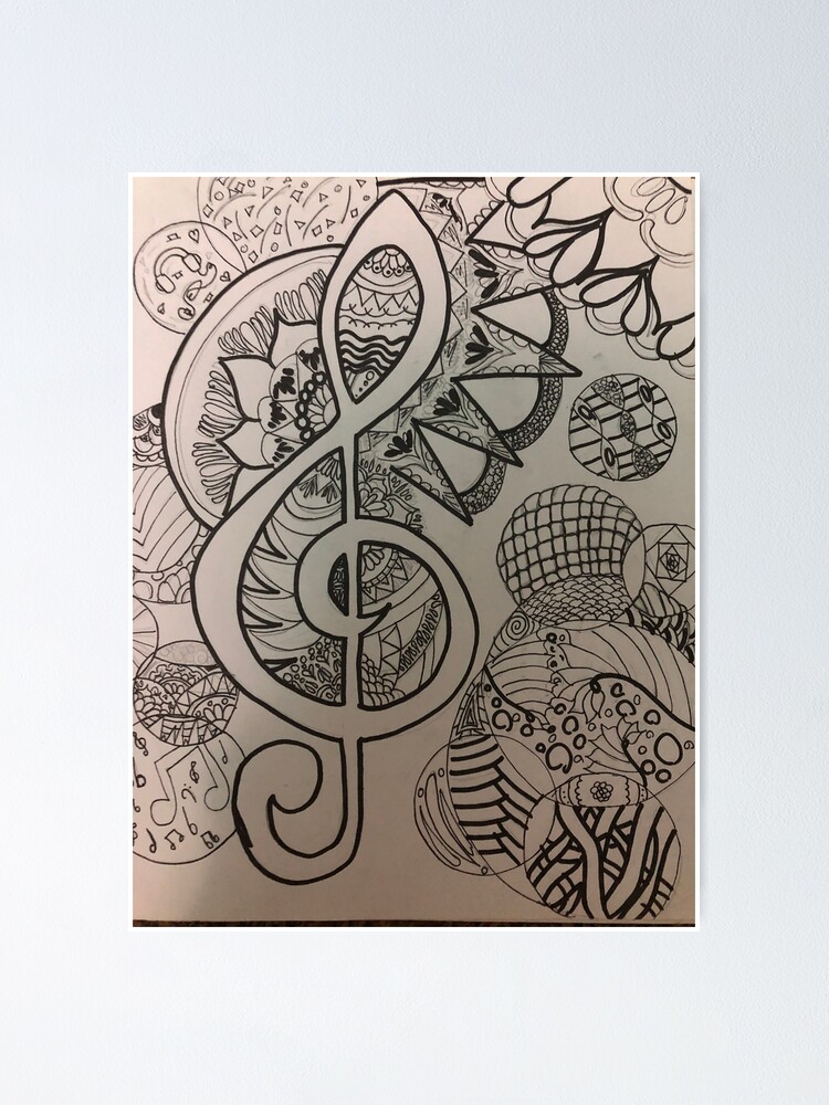 "Music zentangle " Poster for Sale by Marmoris35 | Redbubble
