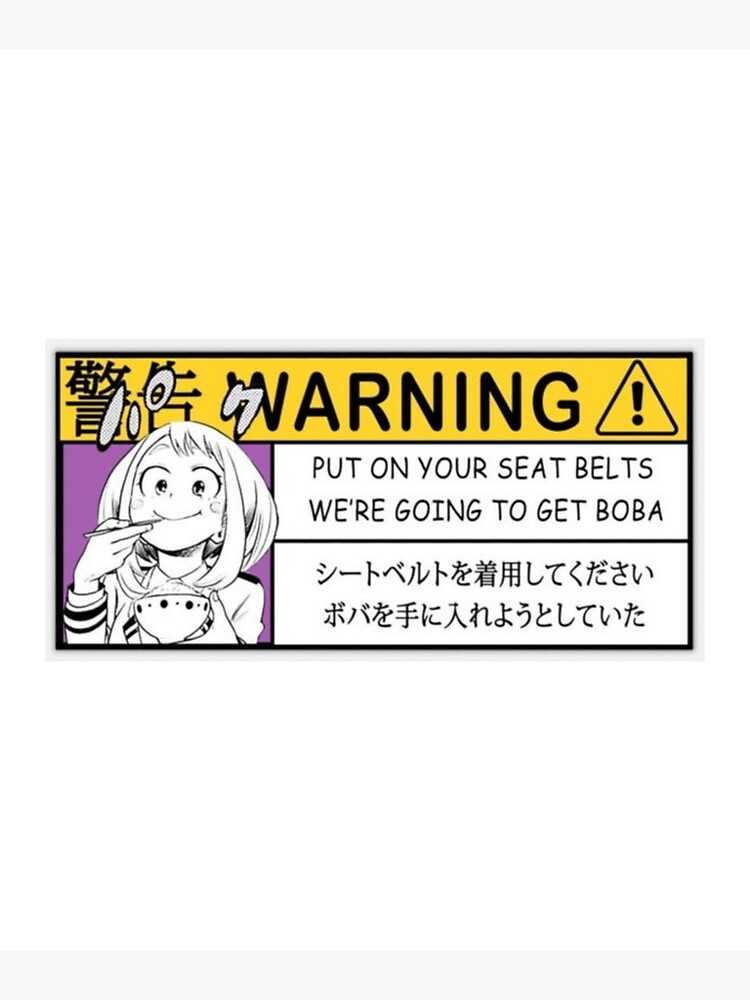 "Ochako Uraraka Warning Sticker, Anime Warning Car Sticker, Jujutsu ...
