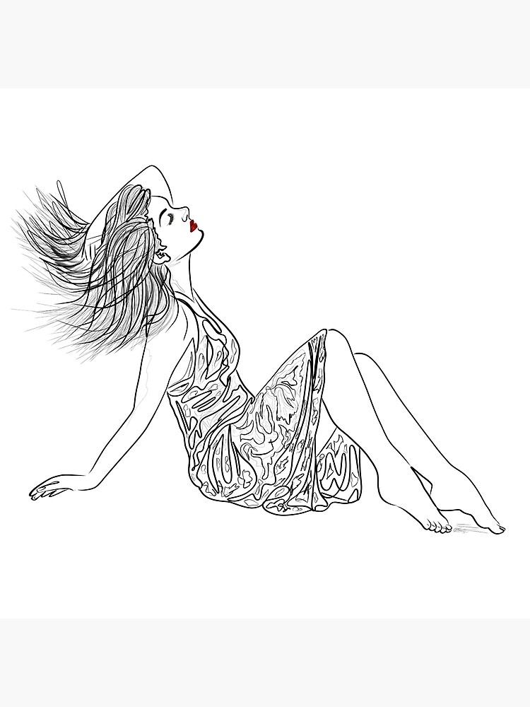 "No Words Can Describe The Power to Say No Girl Line Drawing Design ...