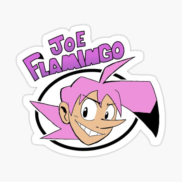 "Joe Flamingo Webcomic Title and head Icon (coloured)" Sticker for Sale ...