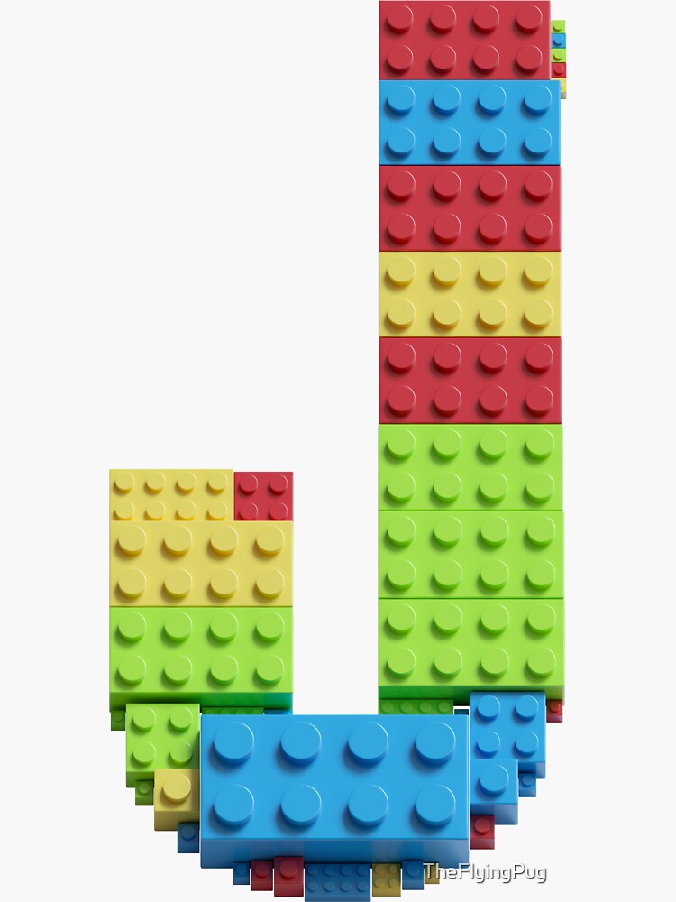 "Building Brick Initial J in Primary Colors" Sticker for Sale by ...