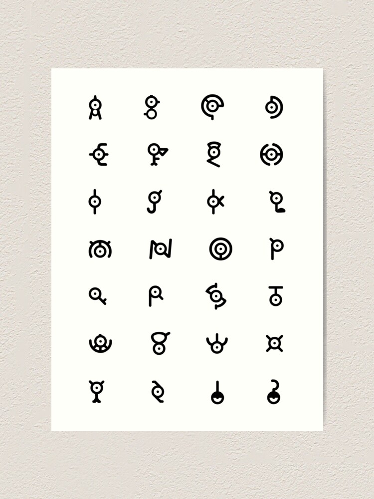 "Unown Alphabet" Art Print for Sale by Biochao | Redbubble