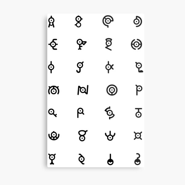 "Unown Alphabet" Metal Print for Sale by Biochao | Redbubble