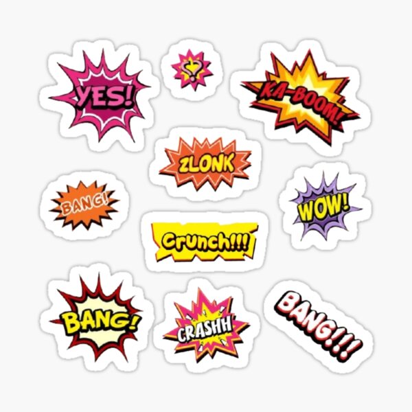"Comic Book Style Speech Bubbles Sticker Pack" Sticker by bitternot | Redbubble