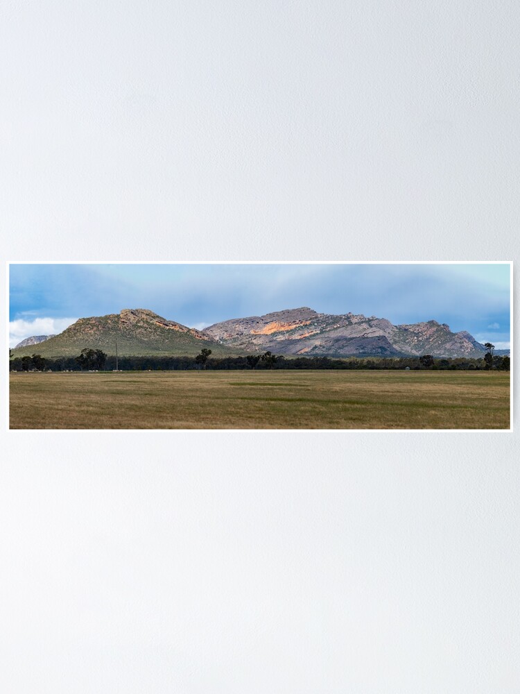 "Panorama of Taipan Wall and Mt Zero in Gariwerd/Grampians" Poster for ...