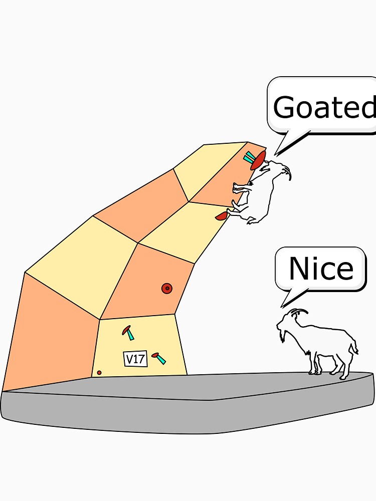 "Goated | Climbing Goat | Goats" T-shirt for Sale by designsbyMoiLS ...