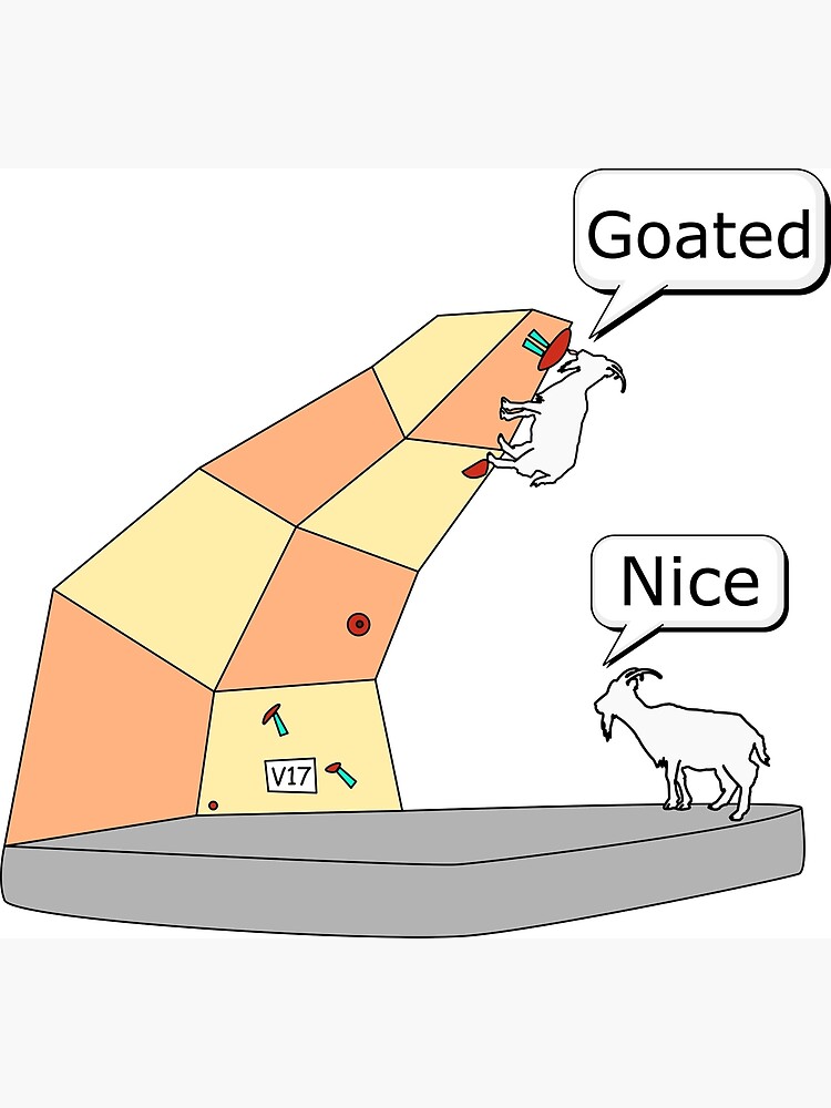 "Goated | Climbing Goat | Goats" Poster by designsbyMoiLS | Redbubble