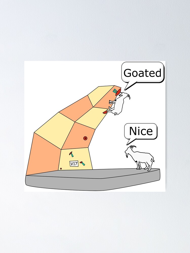 "Goated | Climbing Goat | Goats" Poster by designsbyMoiLS | Redbubble