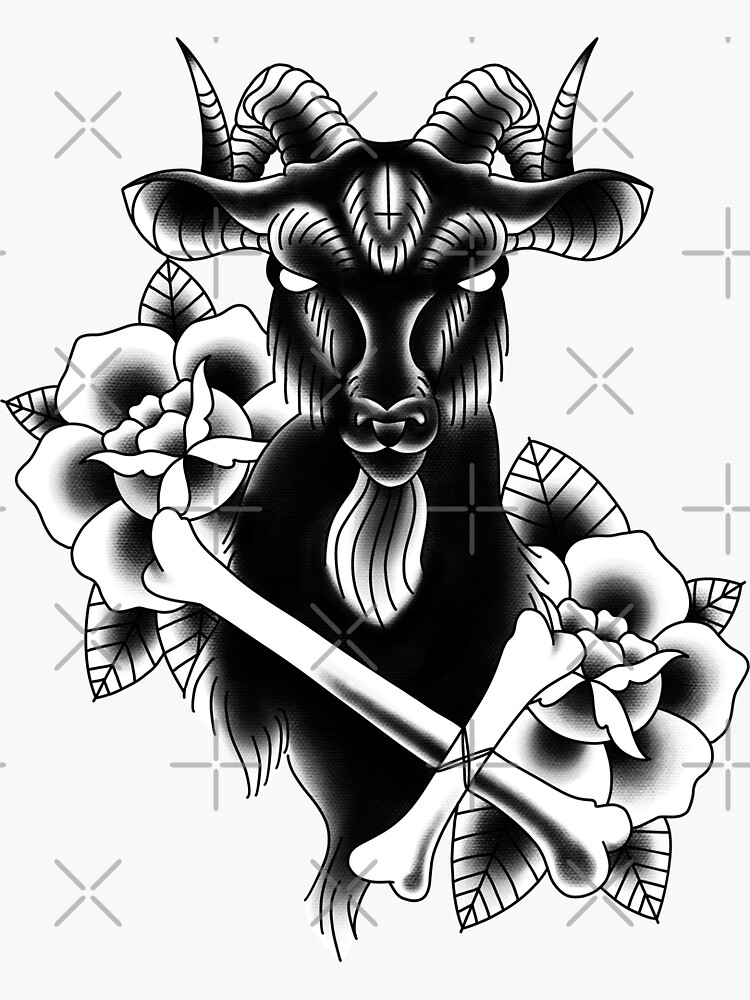 "hell goat" Sticker for Sale by despresso | Redbubble