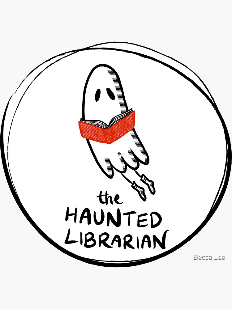 "Haunted Librarian logo" Sticker for Sale by Becca Lee | Redbubble