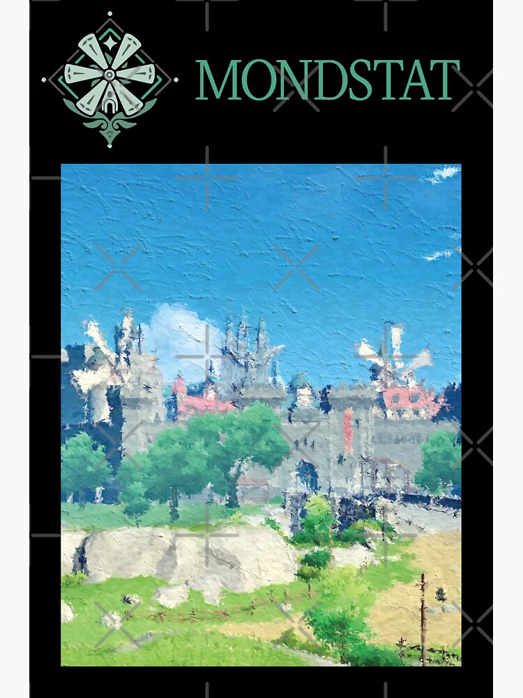 "Mondstat Travel Poster" Sticker for Sale by genshinmages | Redbubble