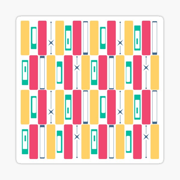 "Retro Rectangle Block Pattern 7" Sticker by MaryJaneRC | Redbubble