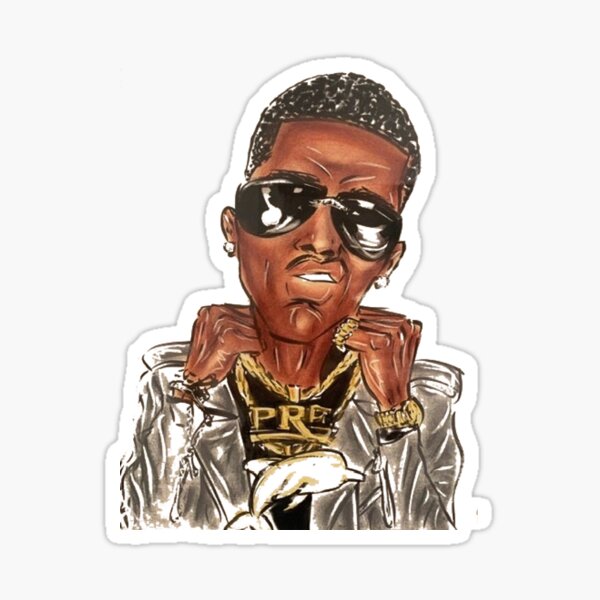 "pre Young Dolph" Sticker for Sale by andrewmonire | Redbubble