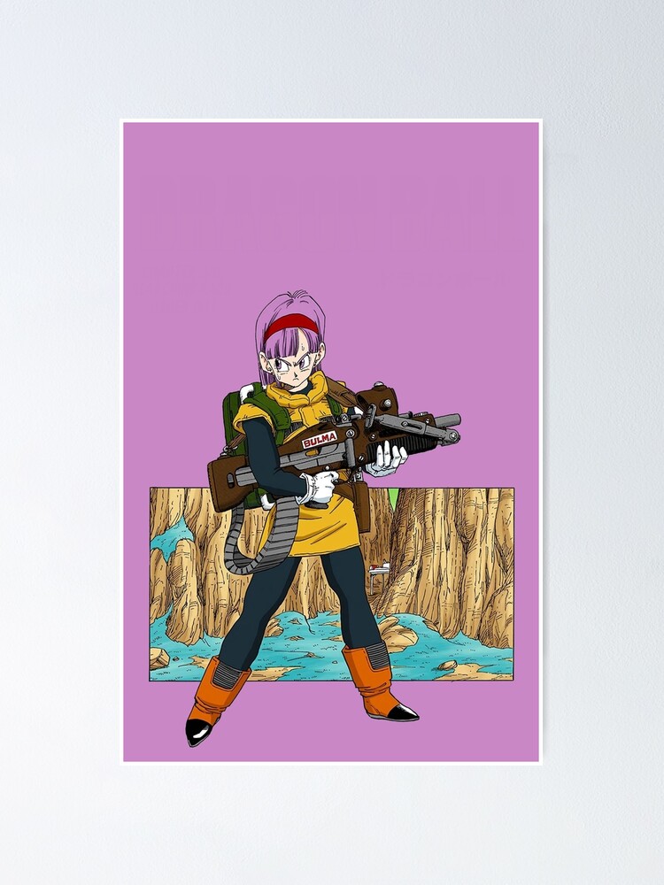 "bulma holding a gun on planet namek" Poster for Sale by ABU-HASBROWN ...