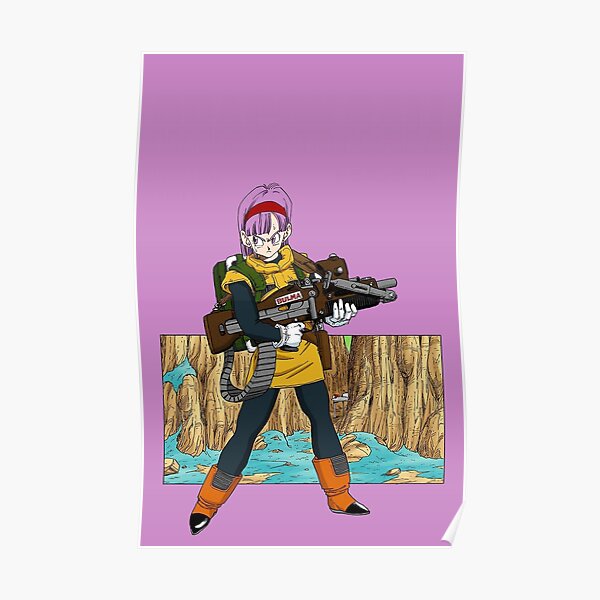 "bulma holding a gun on planet namek" Poster for Sale by ABU-HASBROWN ...
