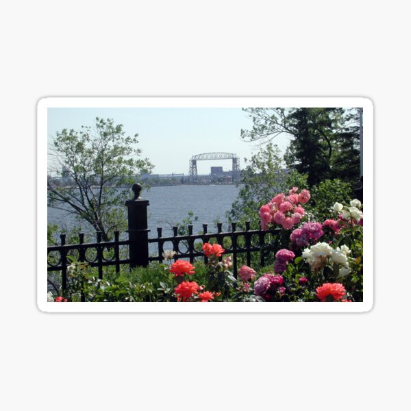 "Duluth lift bridge from rose garden" Sticker for Sale by ...