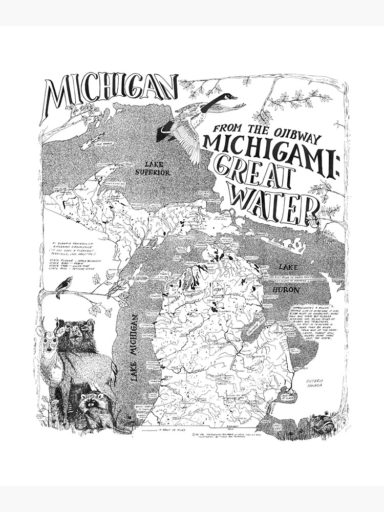 Lámina fotográfica «Great Water: un mapa de los lagos, ríos y vías ...