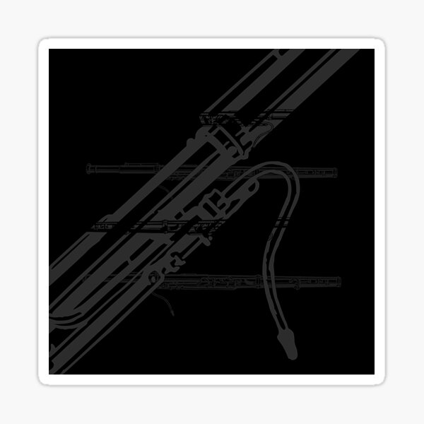 "Black and White Bassoon Print" Sticker for Sale by Ric1926 | Redbubble