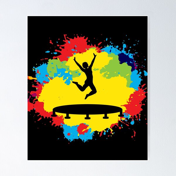 "Trampoline Park Jumping Jumper Indoor Playground Watercolor" Poster ...