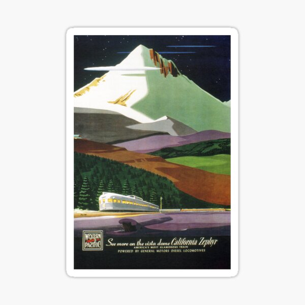 "Classic California Zephyr Railroad Poster" Sticker by lfcfan7 | Redbubble