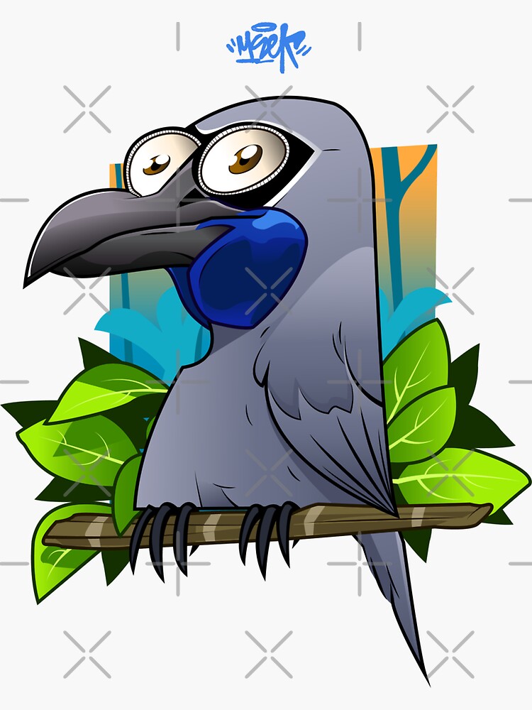 "NZ Kokako Bird cartoon " Sticker for Sale by Ysek7 | Redbubble