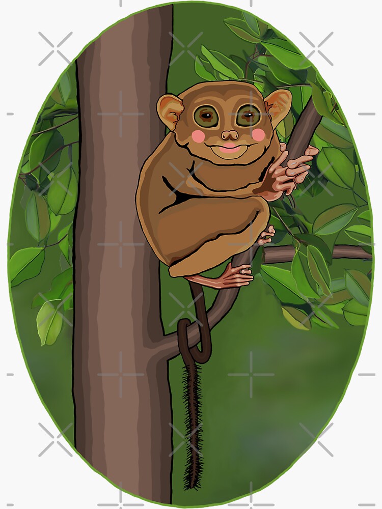 "Cute Creepy Tarsier" Sticker for Sale by LisetteBaron | Redbubble