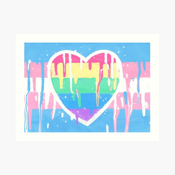"Trans & Rainbow: Painted Pride Flag" Art Print for Sale by Lewin-Wild ...