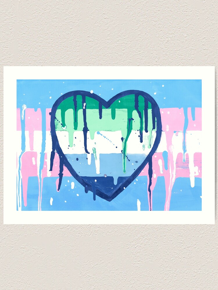 "Trans & Gay Men's: Painted Pride Flag" Art Print by Lewin-Wild | Redbubble