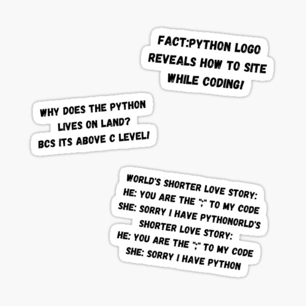 "Funny Pyhton jokes sticker pack" Sticker for Sale by Hennizahed ...