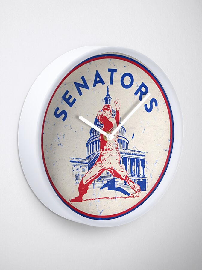 "Vintage Washington Senators Logo (Distressed version) " Clock for Sale ...
