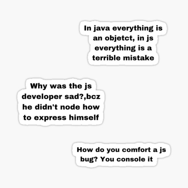 "Funny javascript jokes sticker pack" Sticker for Sale by Hennizahed ...
