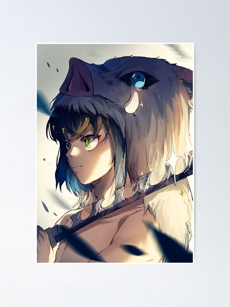 "Inosuke Hashibira Demon Slayer " Poster by jerrieart | Redbubble