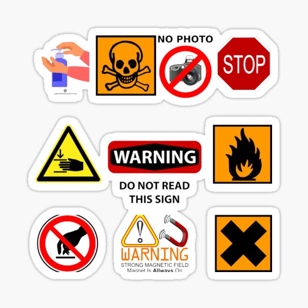 "Warning stickers strong magnetic field" Sticker for Sale by moklj ...