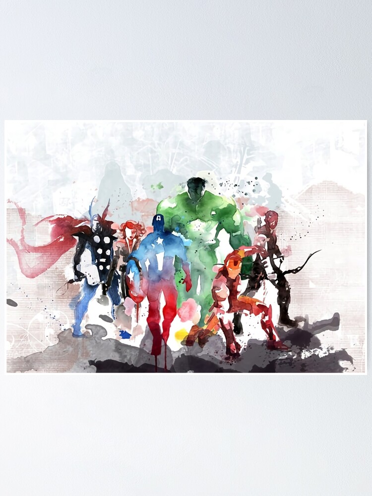 "MCU Heroes Künstlerische Farbe" Poster von rb4433 | Redbubble