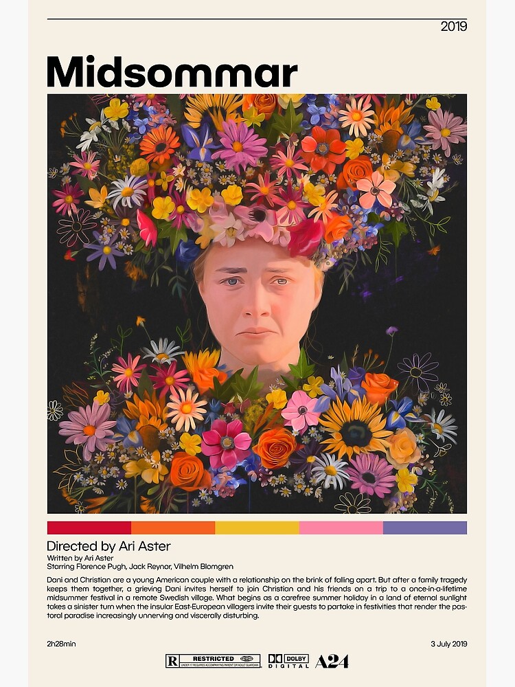 "Midsommar | Ari Aster Minimalist Movie Poster, Vintage Retro Art Print ...