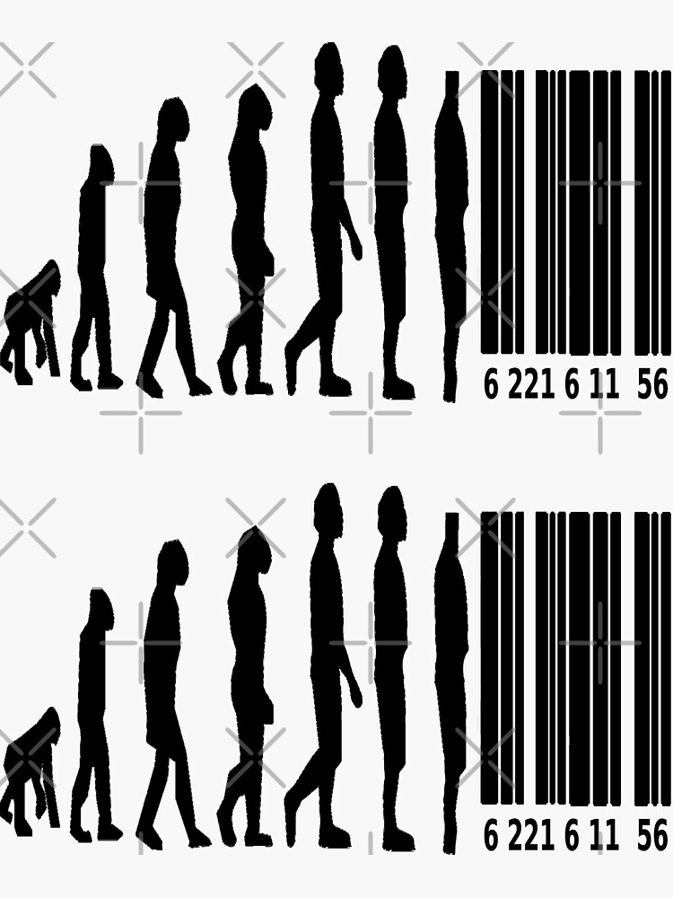 "HUMAN EVOLUTION BARCODE STICKERS" Sticker for Sale by Teetans | Redbubble