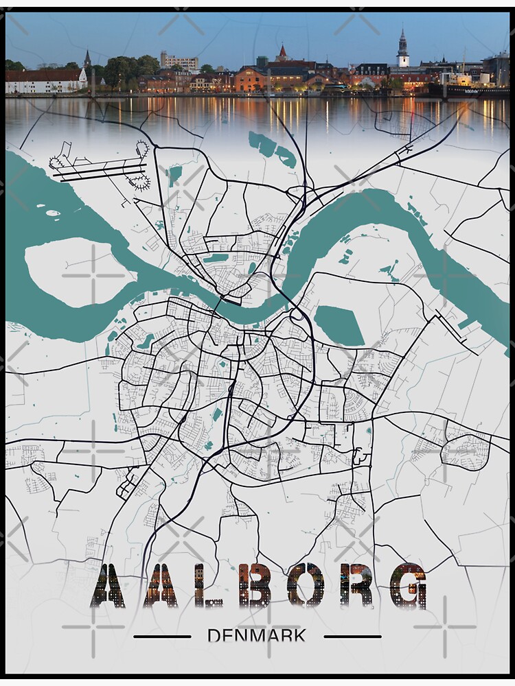 "Aalborg map denmark" Sticker for Sale by PostersProf1 | Redbubble