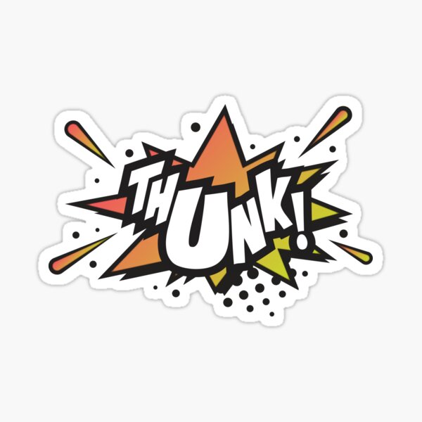 "Thunk Comic text style" Sticker for Sale by RedbubblesTrend | Redbubble