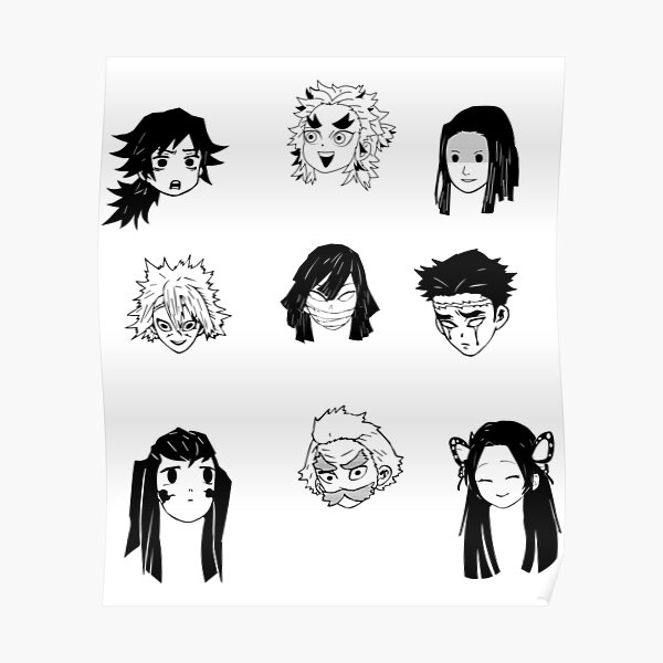"Demon Slayer Manga Icons Pack" Poster for Sale by THEMADBRUSH | Redbubble