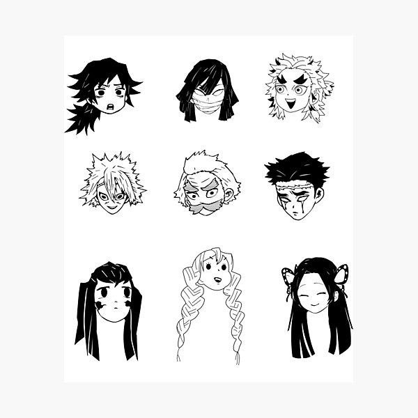 "Kimetsu No Yaiba Hashira Manga Icons" Photographic Print by ...