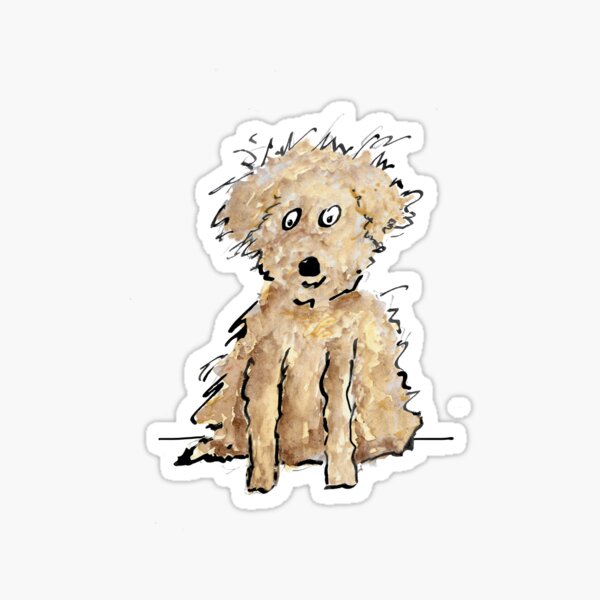 "Introducing Scratch the dog" Sticker by iancoppack | Redbubble