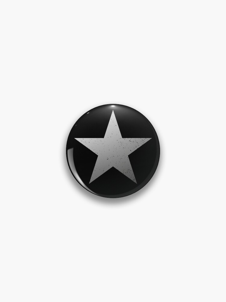 "Silver Star (On Black)" Pin for Sale by STUDIO-72 | Redbubble