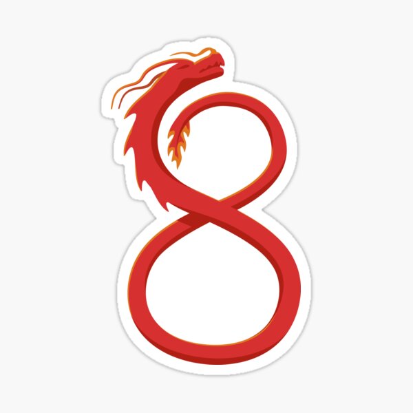 "Red Dragon | Eight | Infinity" Sticker for Sale by Teenker | Redbubble