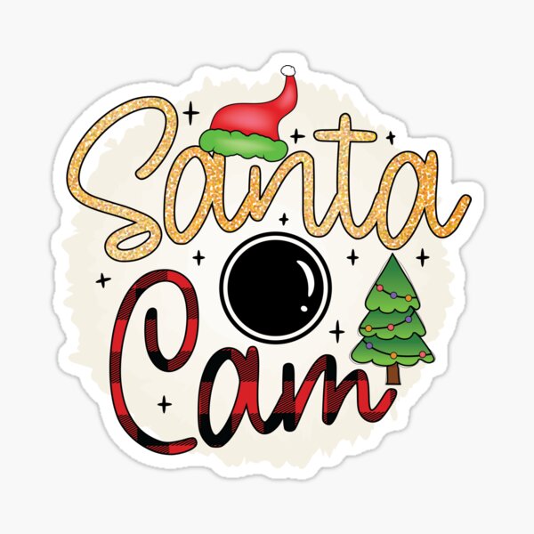 "Santa Cam T-shirt Design " Sticker by mahsanart | Redbubble