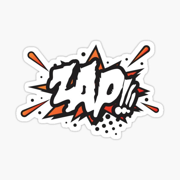 "Zap Comic text style" Sticker for Sale by RedbubblesTrend | Redbubble