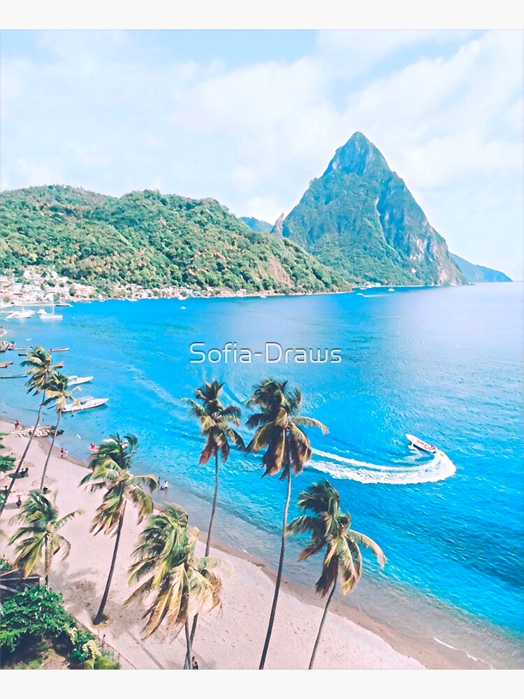 "Saint Lucia" Sticker for Sale by Sofia-Draws | Redbubble
