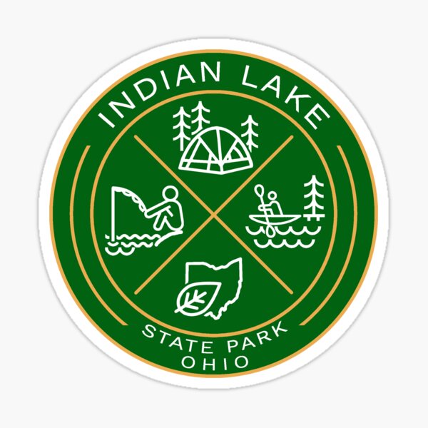 "Indian Lake State Park Heraldic Logo" Sticker by VanyaKar | Redbubble