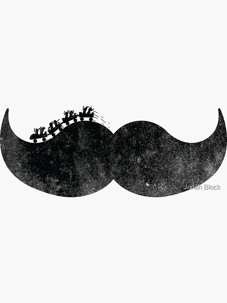 "mustache ride" Sticker by biotwist | Redbubble